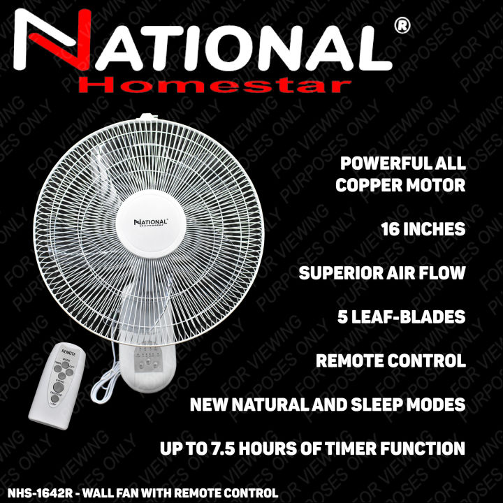 National Homestar 16-inch Remote Control Wall Fan (NHS-1642R) | Lazada PH