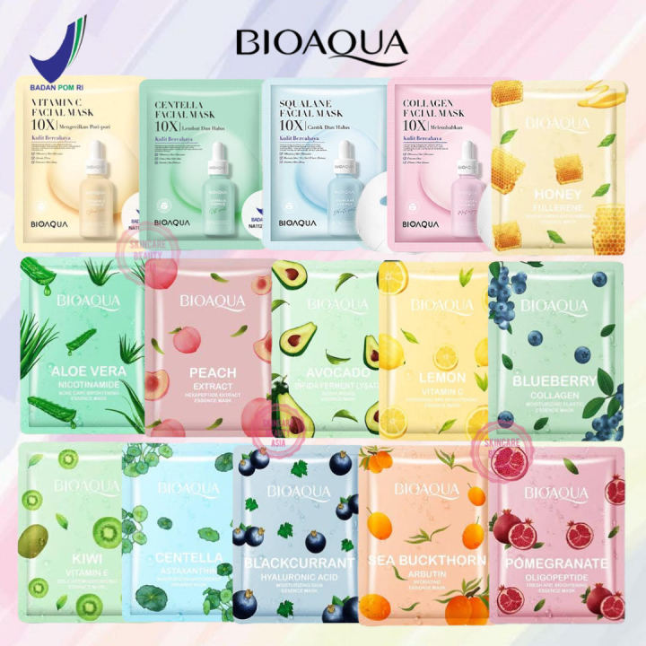 BIOAQUA Essence Sheet Mask 25g | 10X Facial Sheet Mask 28ml | Lazada Indonesia