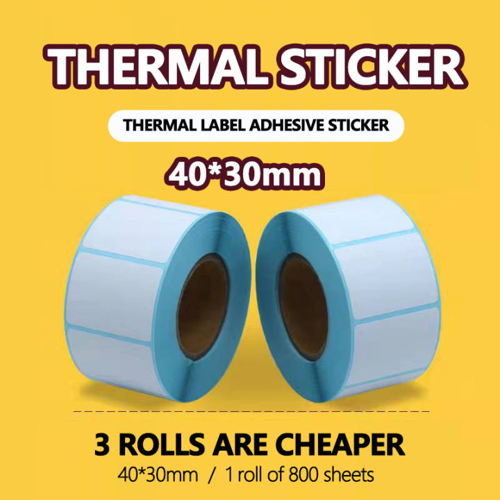 (2400pcs) 40x30mm Direct Thermal Barcode Sticker Paper Waterproof for ...