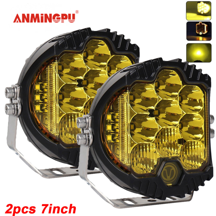 ANMINGPU 5inch 7inch 50W LED Work Light Pods Spot Flood Combo Beam Fog ...