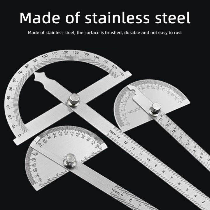 pcbfun 180 Degree Protractor Metal Angle Finder Goniometer Angle Ruler ...