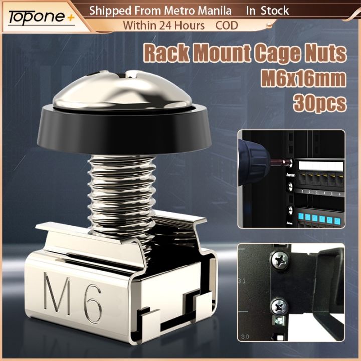 30pcs M6 x 16mm Rack Mount Cage Nuts M6 Screwnuts For Server Cabinet ...