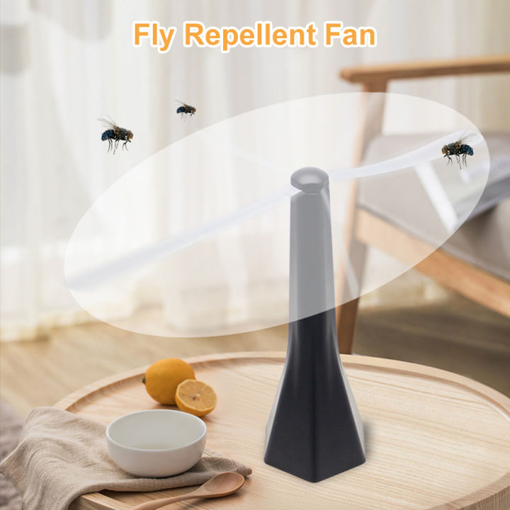 Free Ship Fly Fan Battery Oprated Tabletop Fly Repellent for Outdoor ...