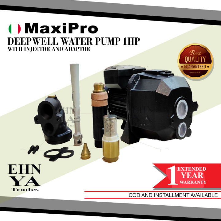 Maxipro Deepwell Water Pump 1HP with Injector and Adapter ITALY Packer ...