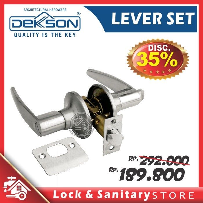 Handle Pintu Dekson Dekkson LS T6300 BK SSS Lock Set Gagang Pintu tanpa ...