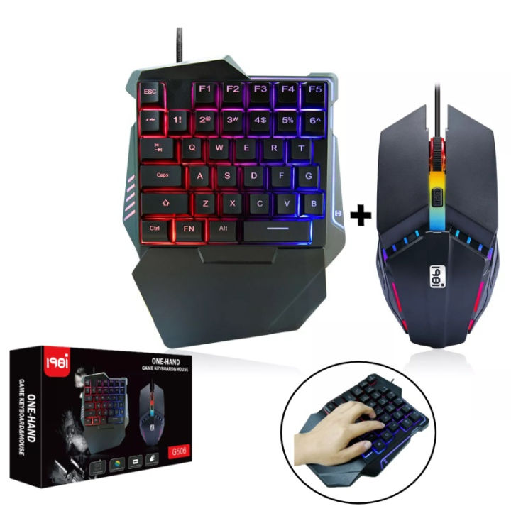 1 Set G506 Mini 25.5Cm One-Hand Gaming Keyboard For Cellphone Game ...