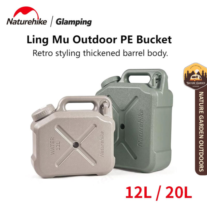 Naturehike 12L / 20L PE Outdoor Portable Bucket Food Grade Plastic Retro Style Travel Picnic ...