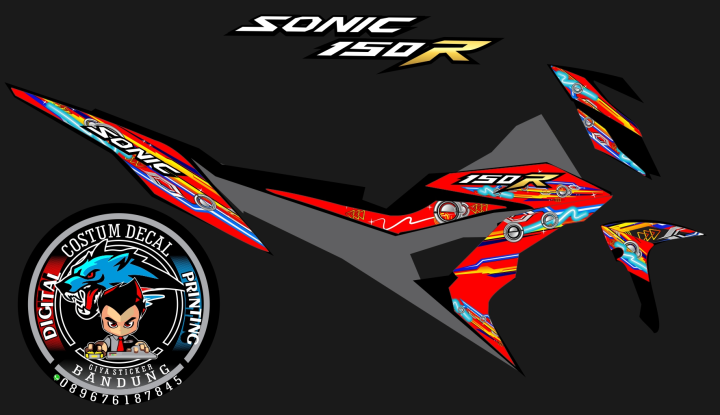 STIKER SONIC 150 MERAH | Lazada Indonesia
