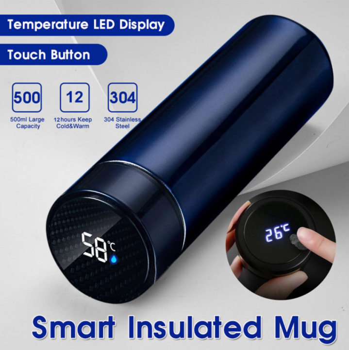 Smart Insulation Cup Water Bottle Led Digital Temperature Display Stainless Steel Thermal Mugs ...