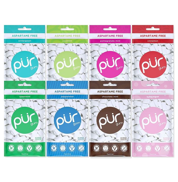 PUR Gum | Sugar Free Chewing Gum | 100% Xylitol | Vegan, Aspartame Free ...