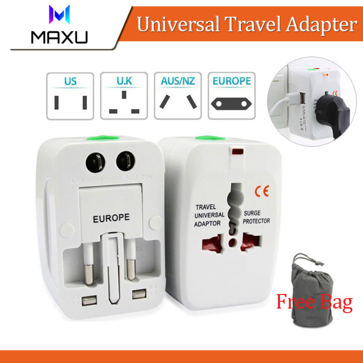 【Local】Universal adapter Dual USB Wall Plug Multifunctional Conversion ...