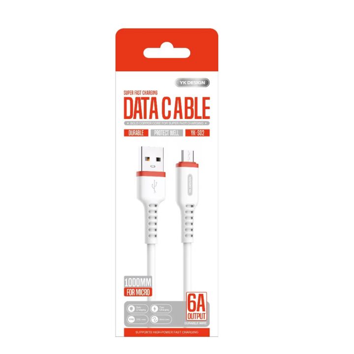 🔥⚡ด่วนๆ!พร้อมส่ง จัดโปร🔥⚡สายชาร์จ USB CABLE YK DESIGN 1m Fast Data Sync ...
