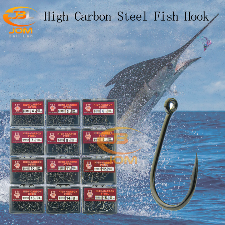 [JOMBeliLah] High Carbon Steel Barbed Fishing Hook with Hole jig head ...