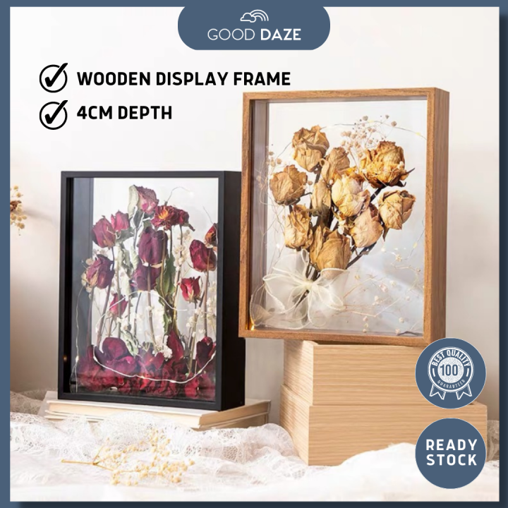 【GOOD DAZE】Flower Frame Rose Double Plexiglass 4cm Depth Hollow Frame ...