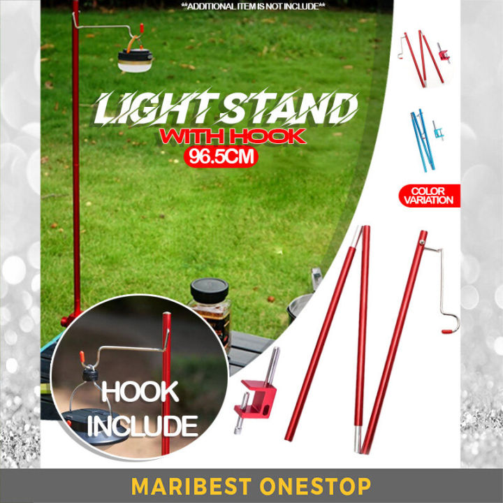 Portable Folding Lamp Pole Ultralight Hiking Support Light Fan Pole ...