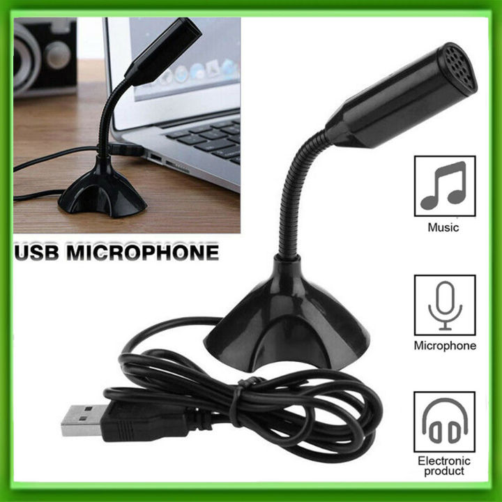 Stand Mic for Desktop PC Adjustable USB Laptop Microphone Mini Studio ...