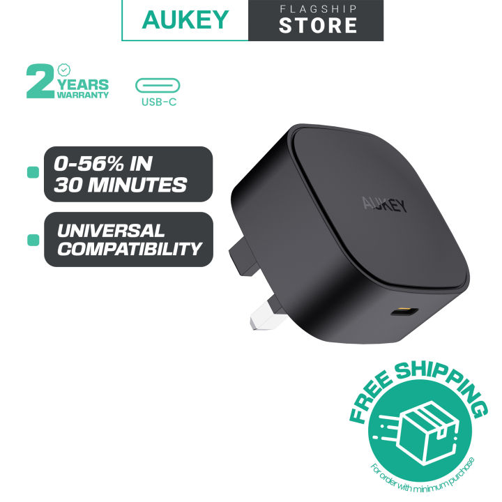Aukey PA-Y25 20W Power Deliver USB C Mini Charger For iPhone 15 / 16 ...