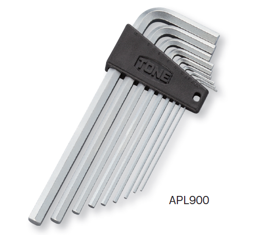 TONE (JAPAN) APL900 Long L-Wrench Hexagon Allen Key Set - 9 Piece Set ...