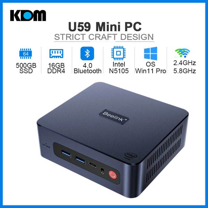 Beelink U59 Pro Mini PC มินิพีซี Windows 11 CPU Intel Celeron N5105 8GB /16GB RAM Quad-Core ...