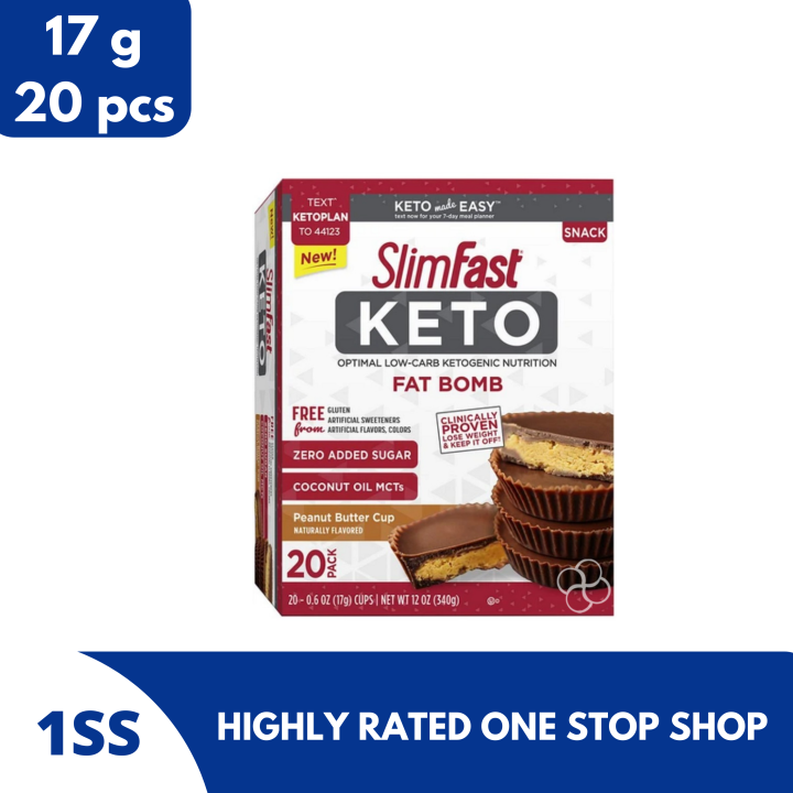 Slim Fast Keto Peanut Butter Cup, 17g x 20pcs | Lazada PH