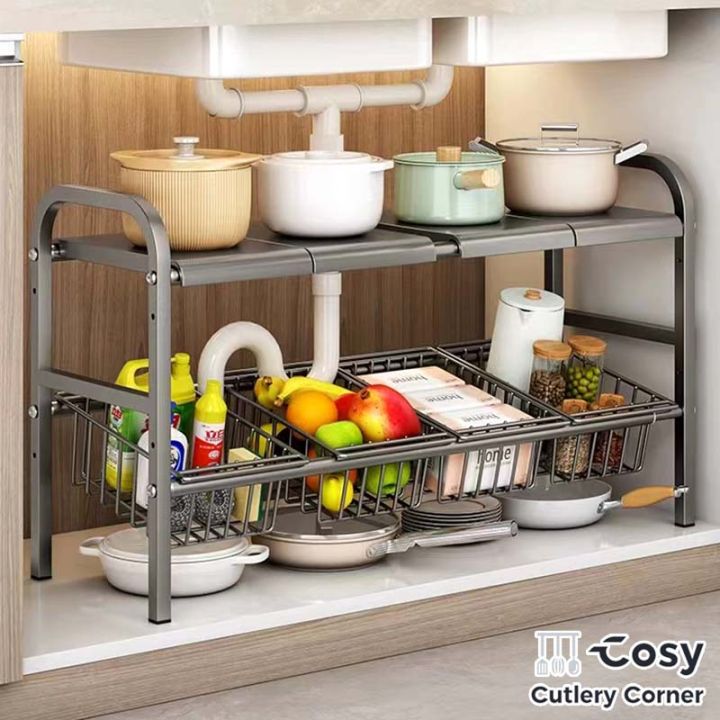 Kitchen Racks Organizer Stainless Steel Under Sink Organizer Rack 2 ...