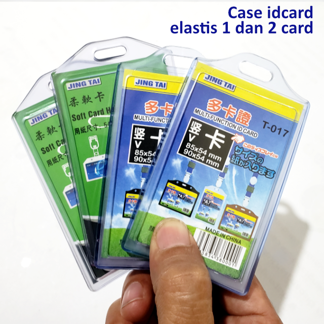 Casing id card elastis frame casing idcard bening elastis bahan karet ...