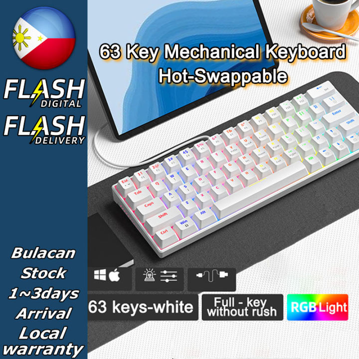 ZIFRIEND ZA646 Hot Swappable Mechanical Keyboard Blue/Red Switch Wired ...