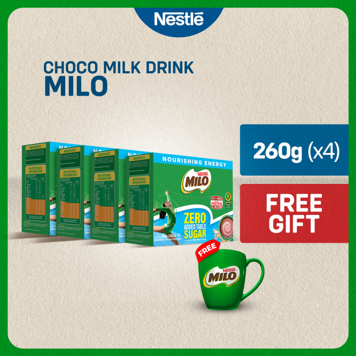MILO Zero Added Table Sugar Powdered Choco Milk Drink 26g - Pack of 40 ...