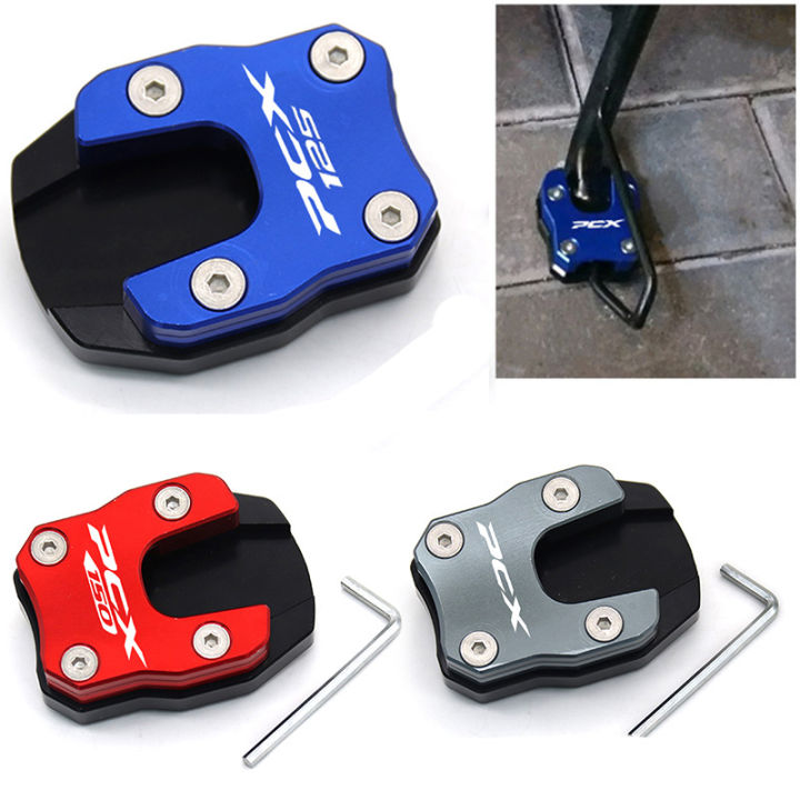 ใหม่ CNC สแตนเลส PCX160เท้ารถจักรยานยนต์ขาตั้งแผ่น Kickstand ขยายสำหรับ HONDA PCX125 PCX 125 ...
