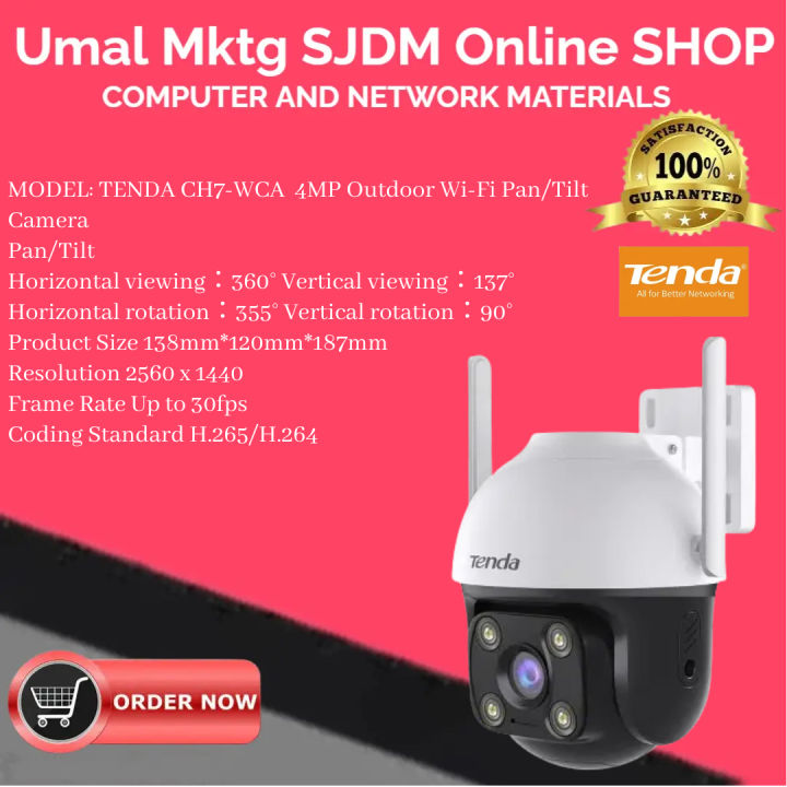 TENDA CH7-WCA 4MP Outdoor Wi-Fi Pan/Tilt Camera | Lazada PH