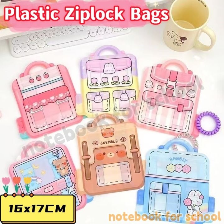 NFS Plastic Cartoon Portable Ziplock Bags Kindergarten Children Snack ...