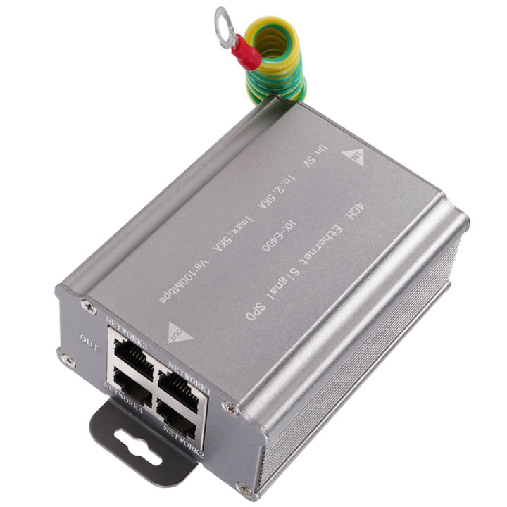 Multi-Port 100M Network Cable Adapter 4 Ports RJ45 Camera Thunder Surge ...