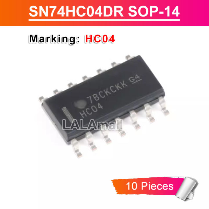 10ชิ้น HC04 SN74HC04DR ของแท้ SOP-14 SN74HC04 SOP14 SMD Hex Inverter ...