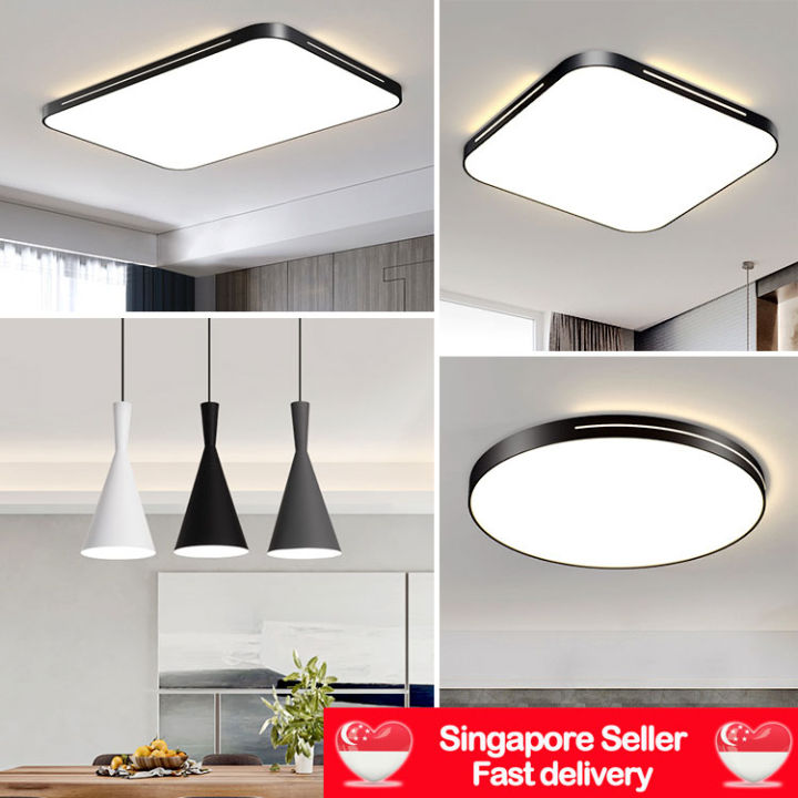 Slim Round Square Rectangle LED Ceiling Light Minimalist Modern Stylish ...