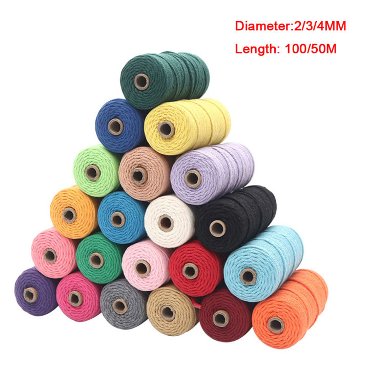 【Latest Style】 Cotton Rope 2/3/4mm Twine Macrame Cord String Thread Diy ...