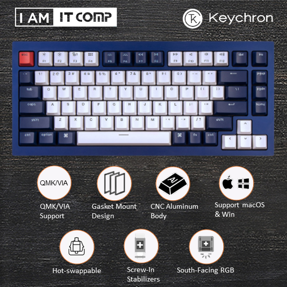 Keychron Q1 QMK Hot-Swappable RGB Fully Assembled Custom Mechanical ...