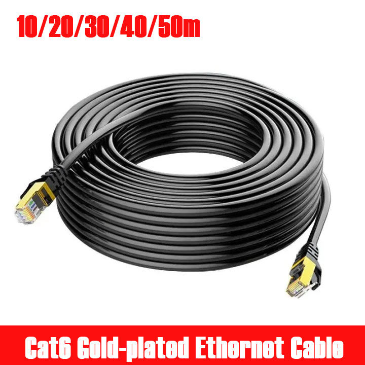 10M 20M 30M 40M 50M Cat6 Gold-plated Ethernet Cable internet Lan cable RJ45 cable double-layer ...