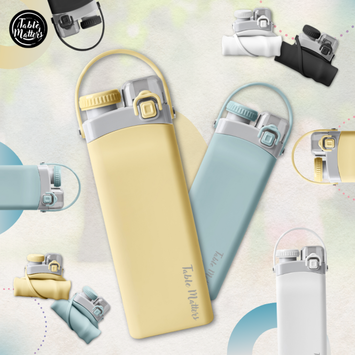 Table Matters - SiliSip 600ml Roll Up Water Bottle [Portable Water ...