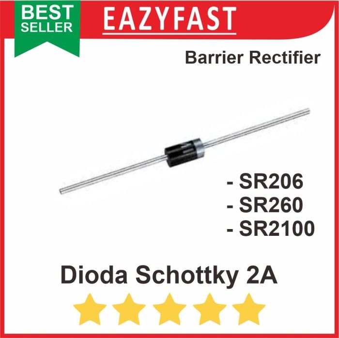 Dioda Schottky 2A 2 A SR206 SR260 SR2100 Barrier Rectifier Diode D ...