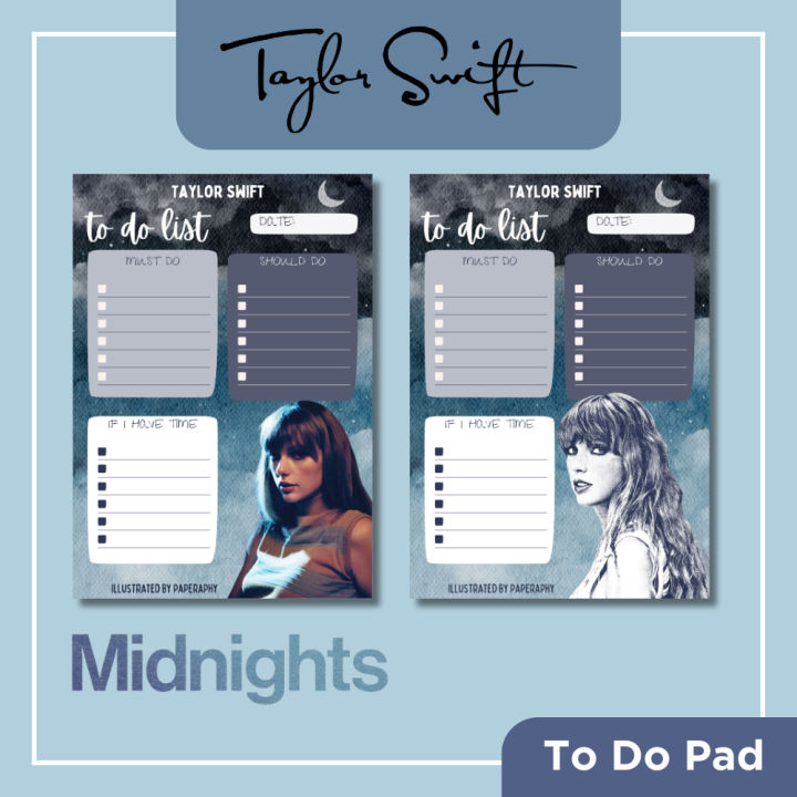 Midnights Taylor Swift ToDo Notepads, 60 sheets | Lazada PH
