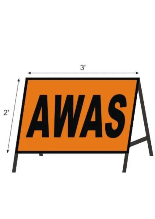 WARNING SIGN (AWAS) A FRAME H2ft x 3ft | Lazada