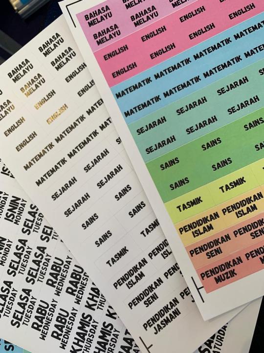 STICKER SUBJEK SEKOLAH RENDAH | Lazada