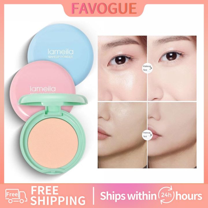 Lameila Compact Powder Setting Pressed Powder with Mirror Waterproof ...