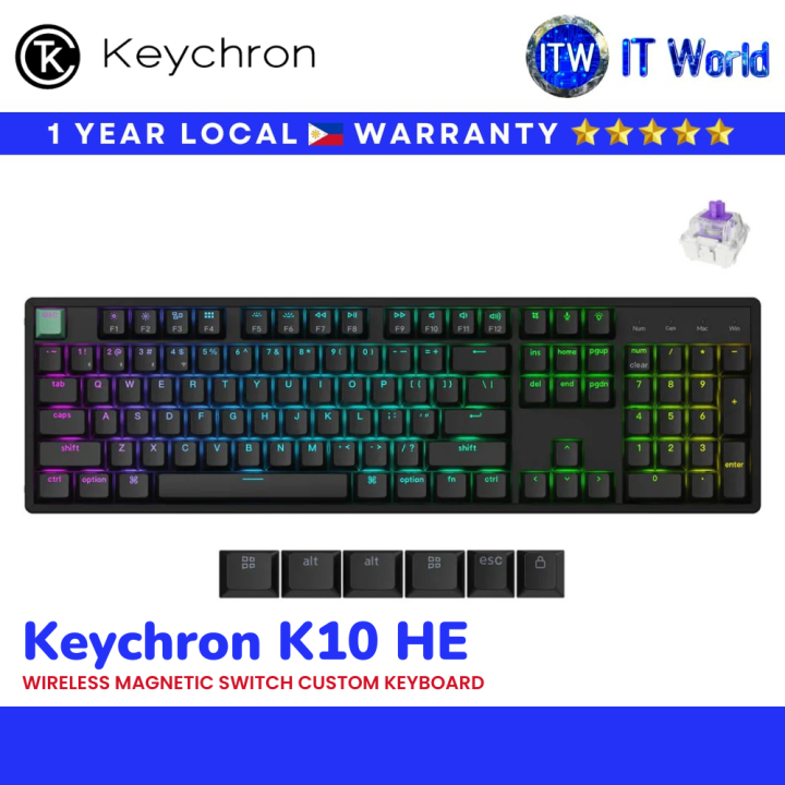 Keychron K10 HE Gaming Wireless Magnetic Switch Custom Keyboard Nebula ...