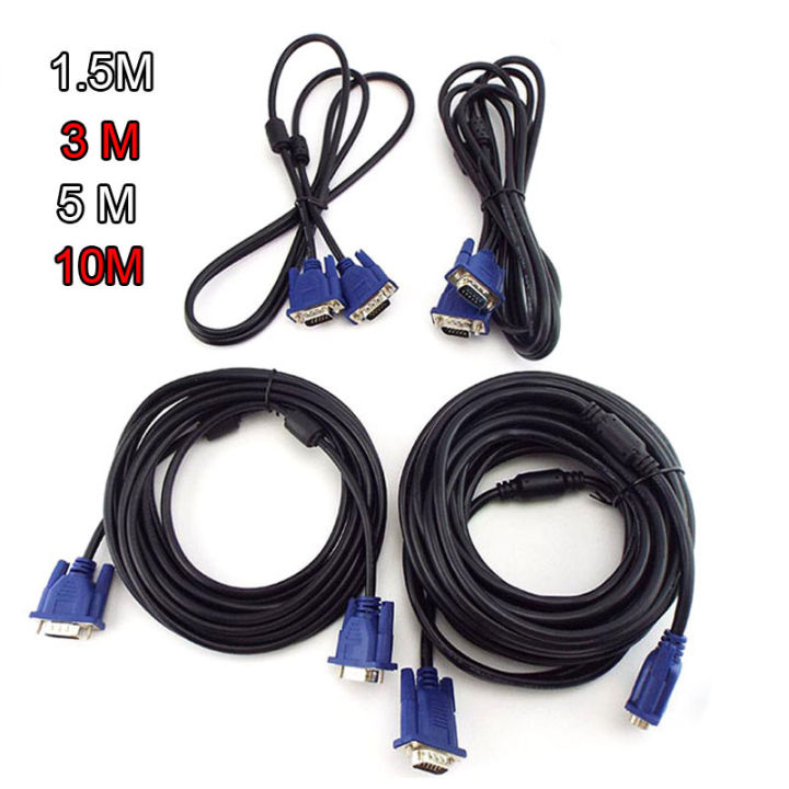 1.5M 3M 5M 10M 20M 30M VGA TO VGA Extension Cable HD 15 Pin Male to Male VGA Wire Cord Line for ...