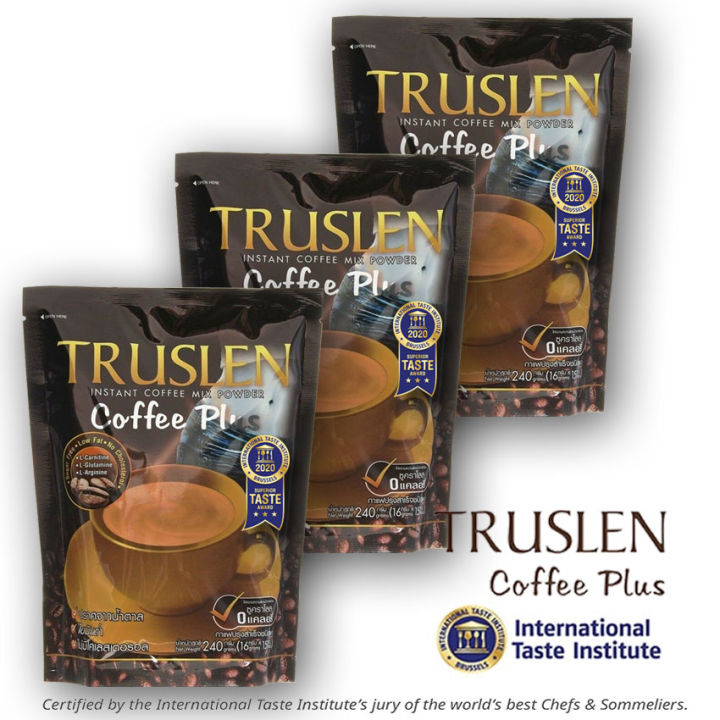 Truslen Coffee Plus ทรูสเลน คอฟฟี่ พลัส 16g/ 15 ซอง (3 ซอง) | Lazada.co.th