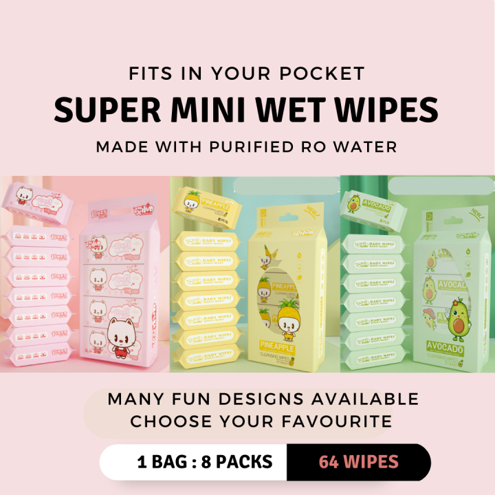 [SG 🇸🇬 Ready Stock] Mini Wet Wipes Baby Wipes Mini Pocket Wet Tissue ...