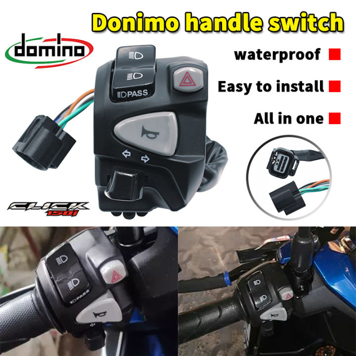 Pmshop Domino Handle Switch For Honda Click V2 V3 With Passing Light