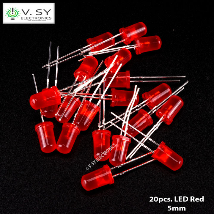 20pcs. LED Lights 5mm Red Light Emitting Diode 3V DC | Lazada PH