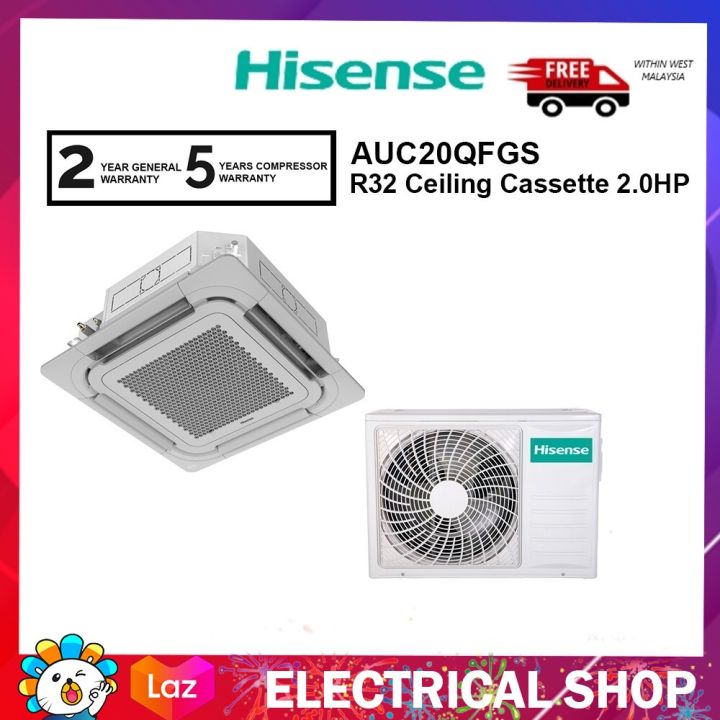 HISENSE 2.0hp AUC20QFGS R32 Ceiling Cassette Air Cond Air Conditioner ...